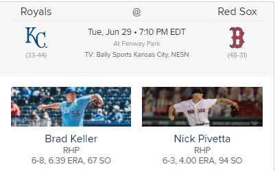 6/29 vs KC 1차전 .. 레드삭스 영상 : MLBPARK