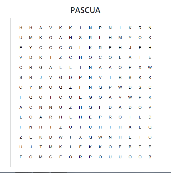 Recursos Coronados : PASCUA - SOPA DE LETRAS