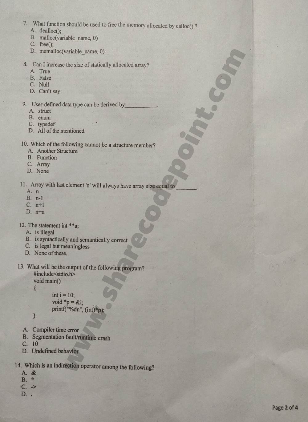 Cse101 Computer Programming End Term Exam Question Paper Cse 101 20 Nov 2018