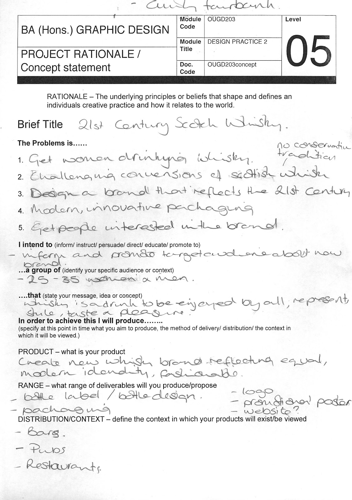 DESIGN PRACTICE: Project Rationale