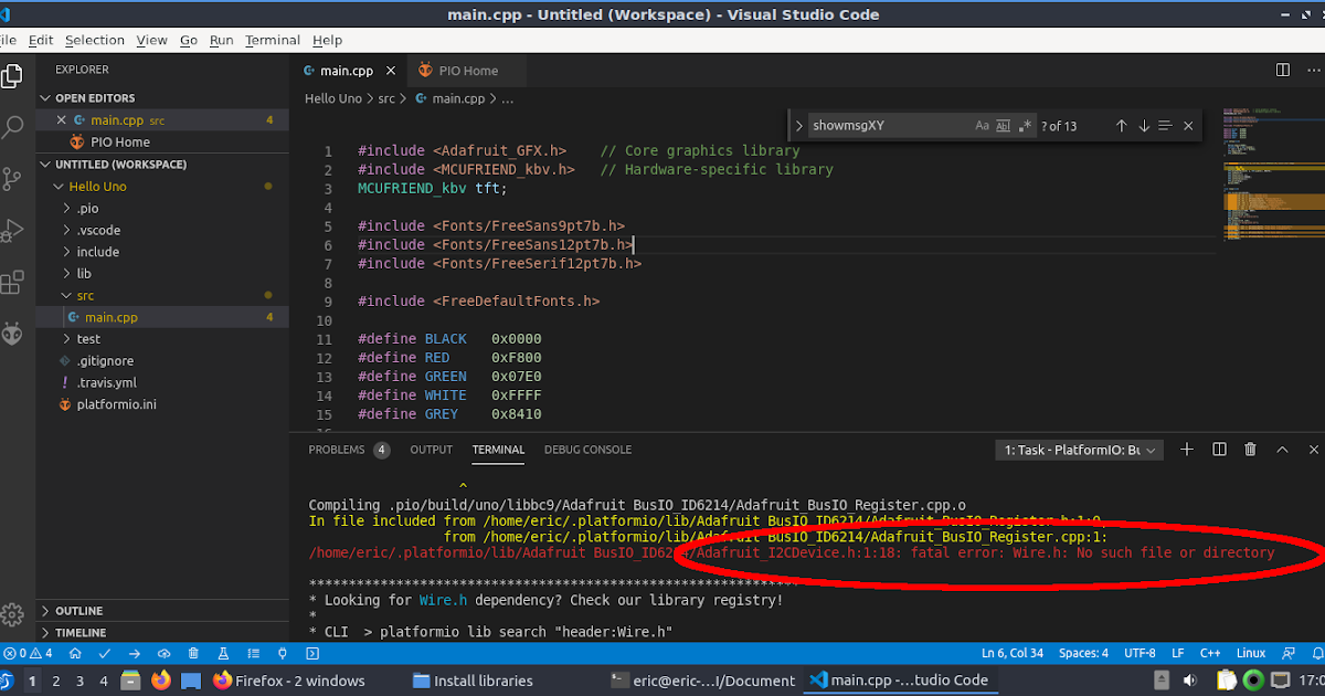 Arduino Er Fixed Fatal Error Wire H No Such File Or Directory For Platform Io Arduino