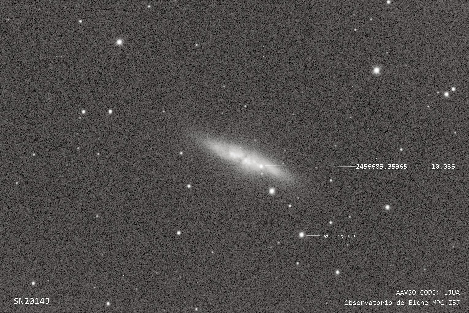 Observatorio suburbano: Supernova en M82 SN 2014J