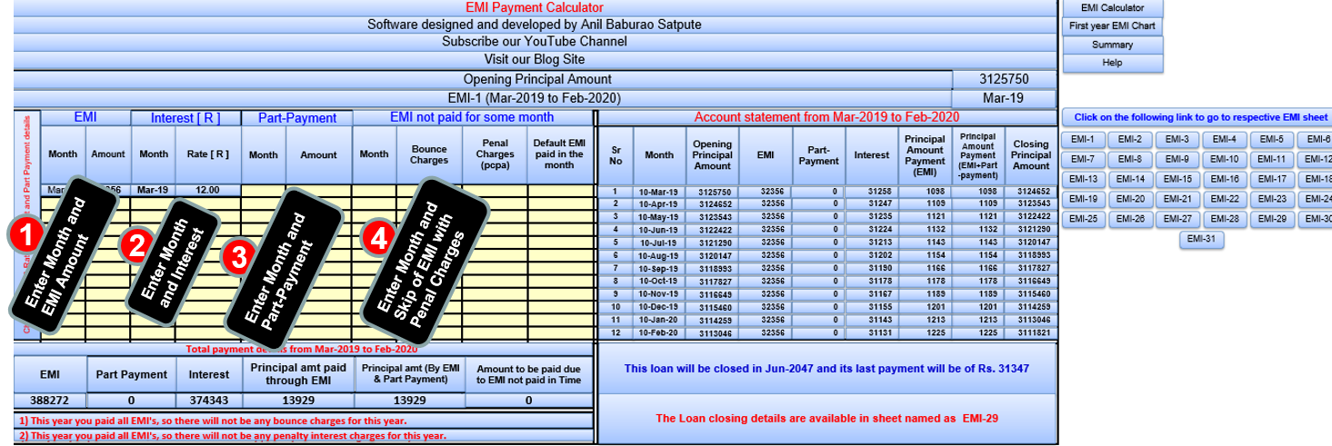Miraculous world of Numbers: 127-EMI statement makers for all types of loan