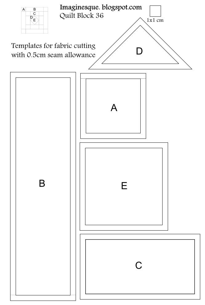 Imaginesque: Quilt Block 36: Pattern & Templates