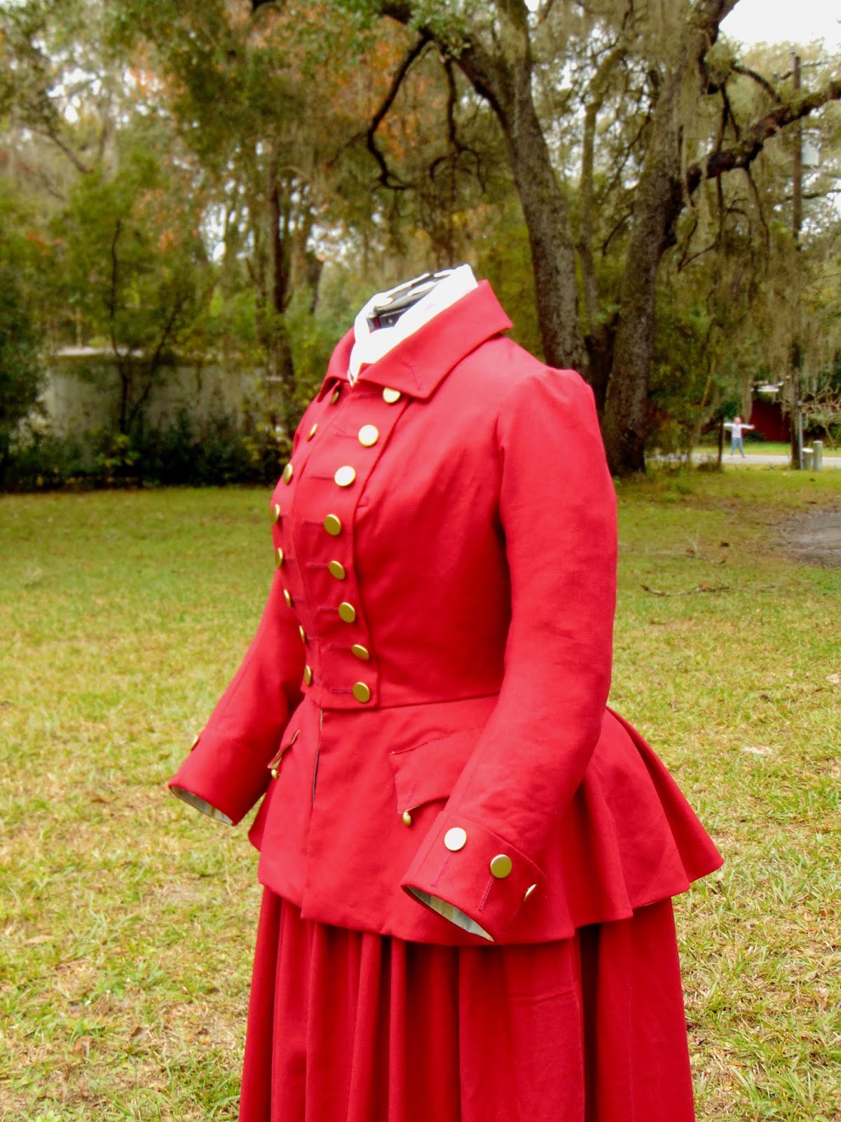 The Antique Sewist: JP Ryan Riding Habit - Red Linen