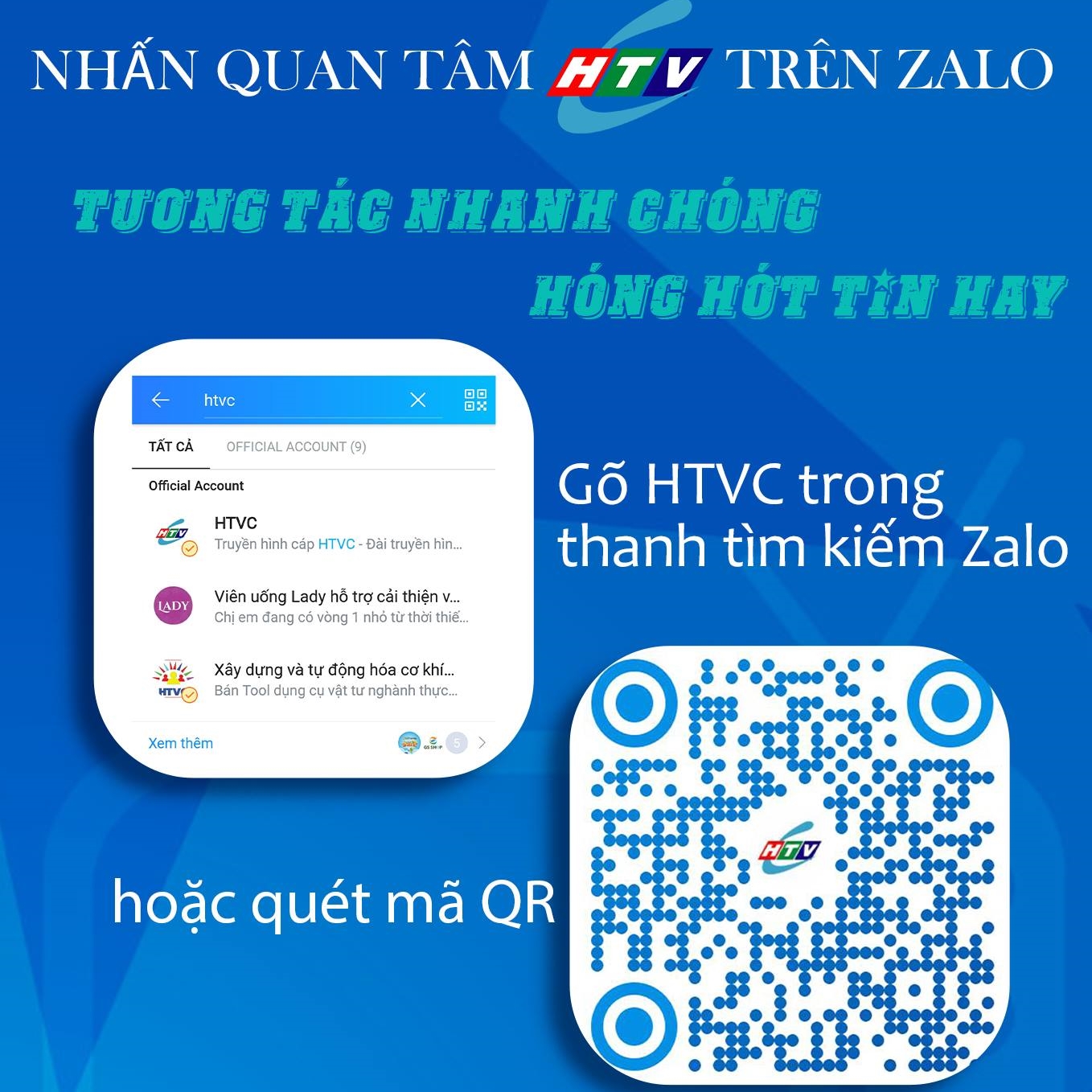 Hướng dẫn kết nối kênh Zalo chính thức của HTVC | HTVC Online