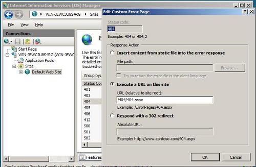 IIS: customised error messages | the web thought