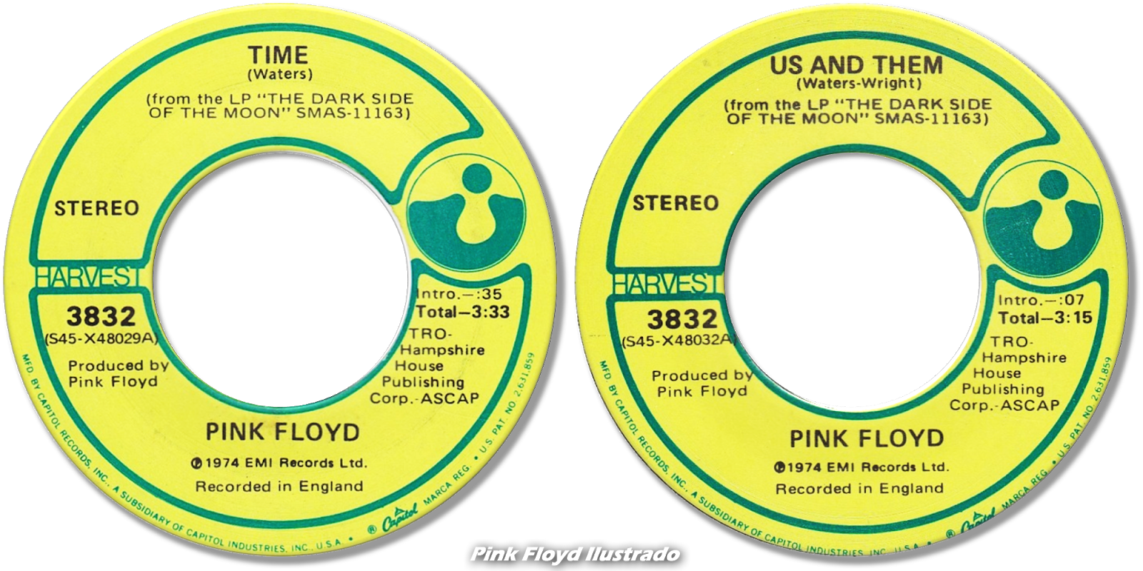 Pink Floyd Ilustrado: 1974 Time - Single 7' U.S.A