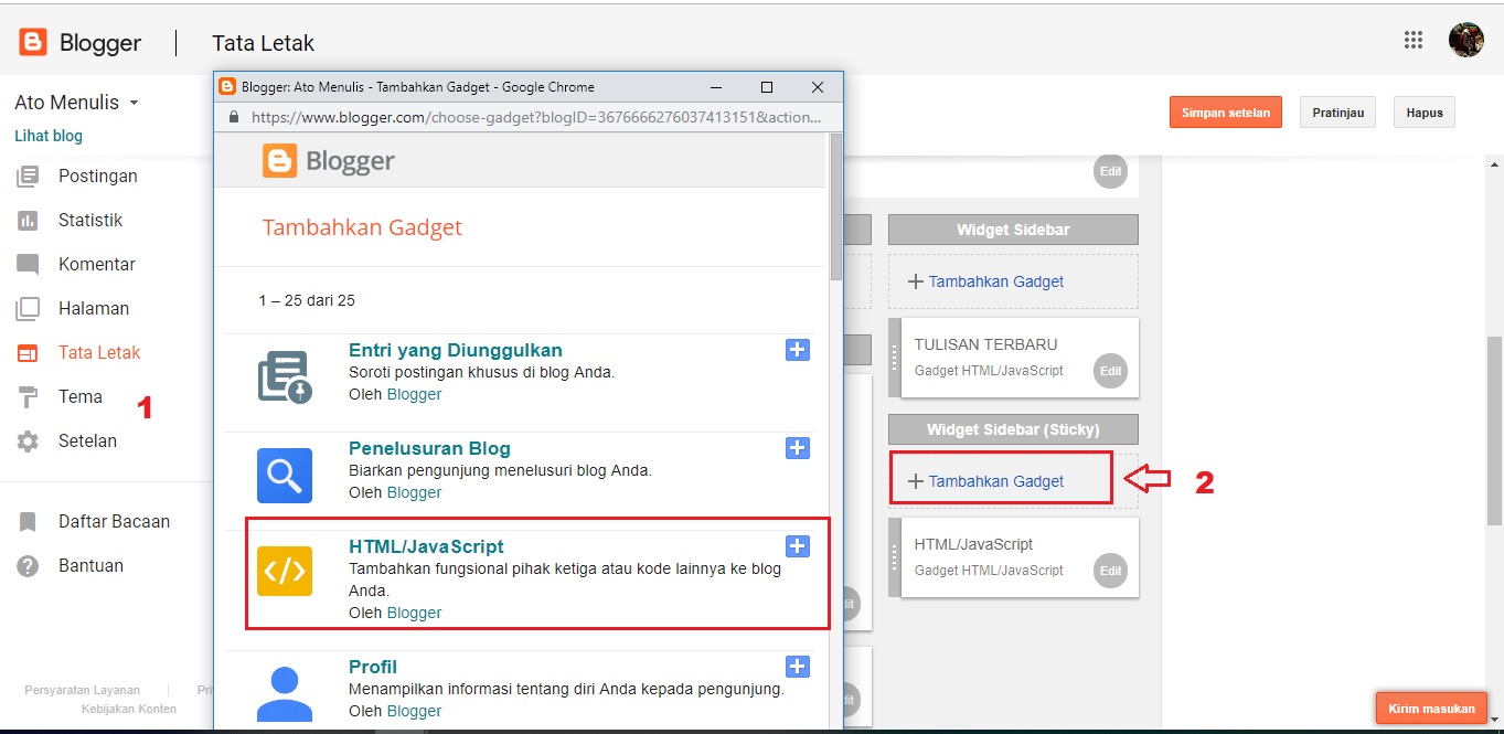 Cara Membuat Postingan Terbaru Menggunakan Script HTML di Blog yang ...