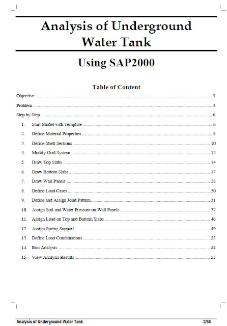 Civil Engineering World: ANALYSIS OF UNDERGROUND WATER TANK USING SAP2000