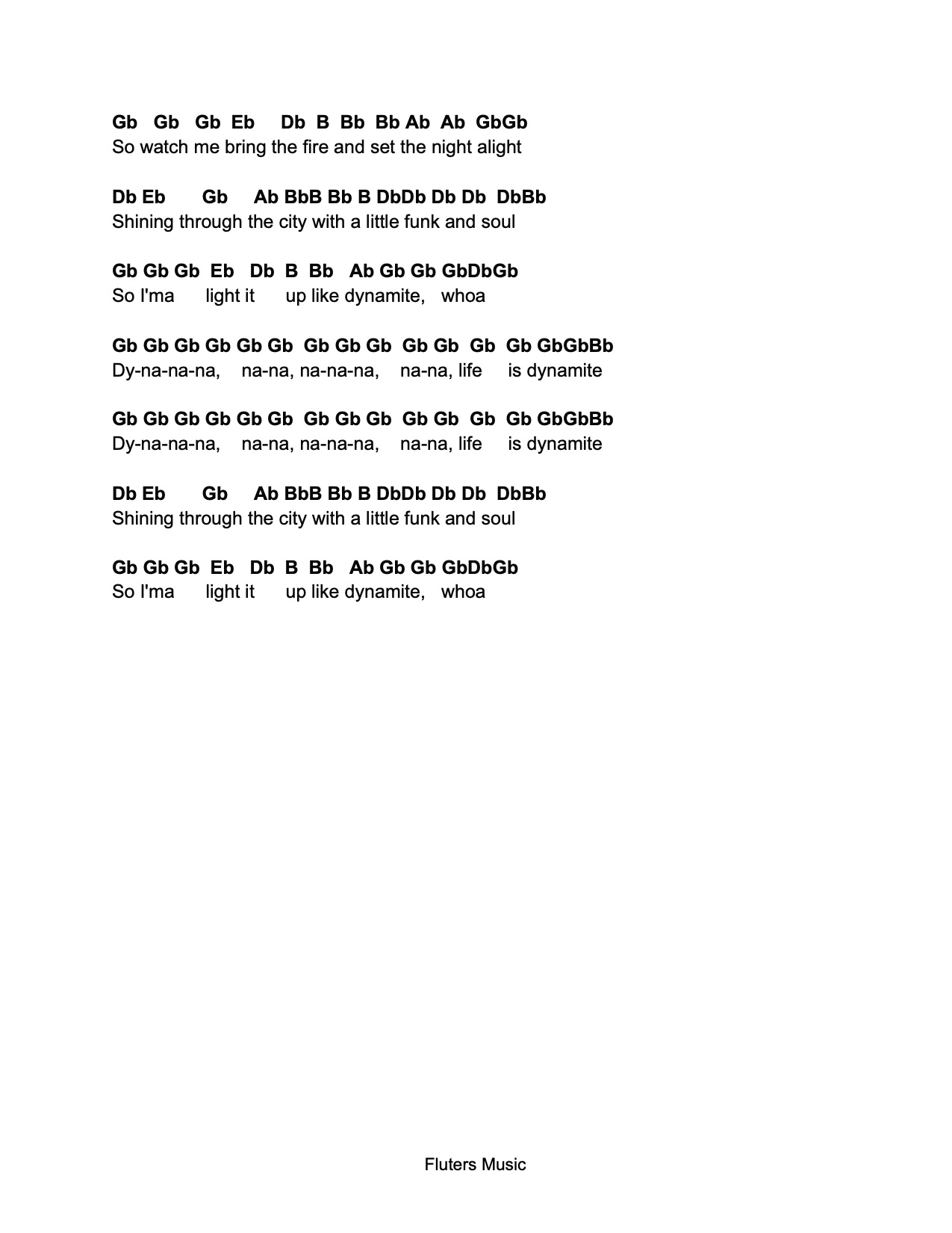 Flute Sheet Music: Dynamite