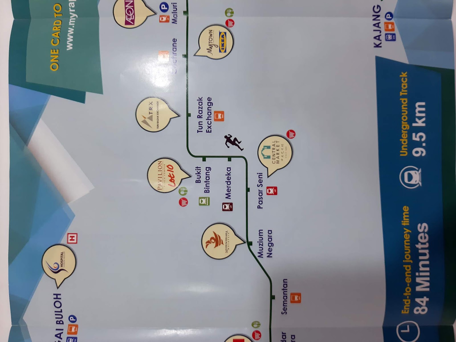 RapidKL Malaysia LRT MRT train route map