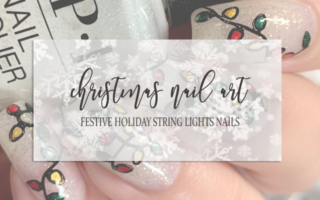 Christmas Nail Art Festive Holiday String Lights Nails Prairie Beauty
