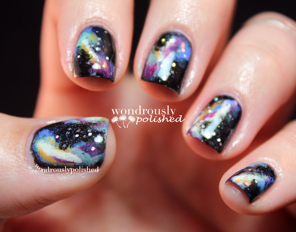 Wondrously Polished April Nail Art Challenge Galaxy Nails