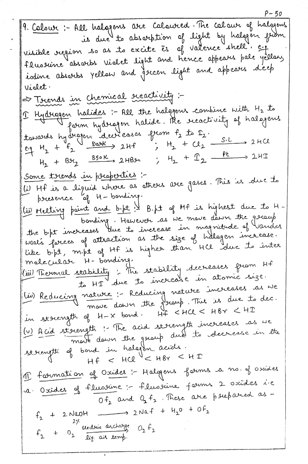 P block elements handwritten notes for class 12th chemistry|| cbse ...