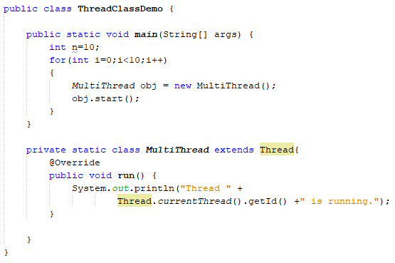 Multiple Thread using Thread class & Runnable Interface