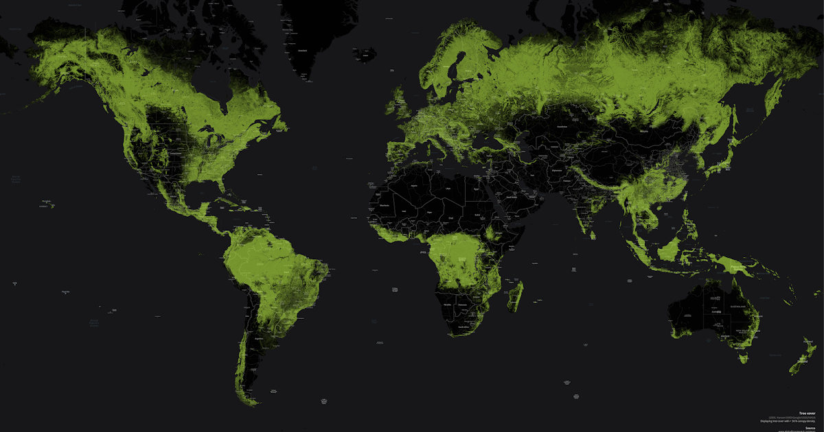 Global tree cover with >30% canopy density