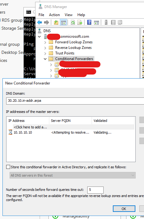 Adventures in dns - conditional forwarding reverse dns requests