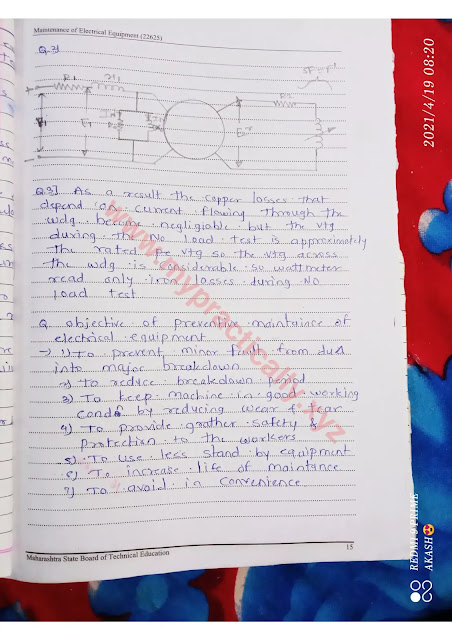 22625 Maintenance of electrical equipments Solved Lab Manual Answers ...