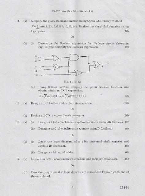 EC2203 Digital Electronics Nov Dec 2015 Question Paper - University ...