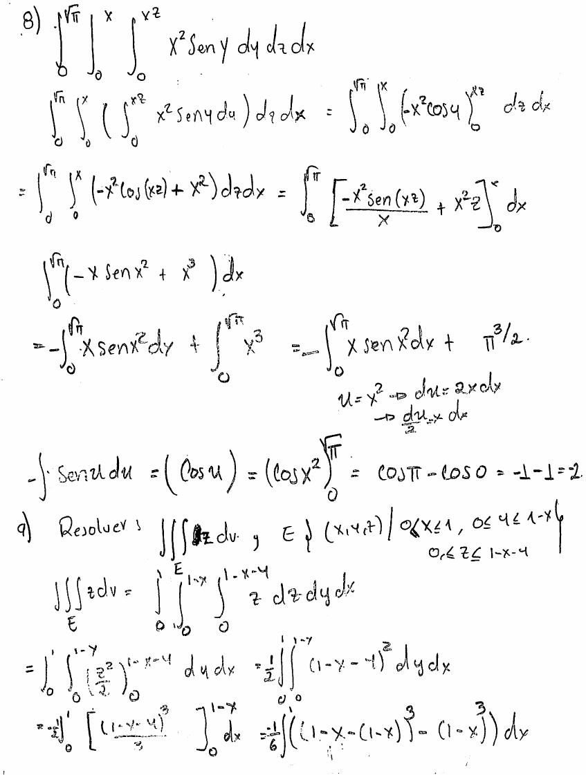 integrales dobles y triples: integrales triples