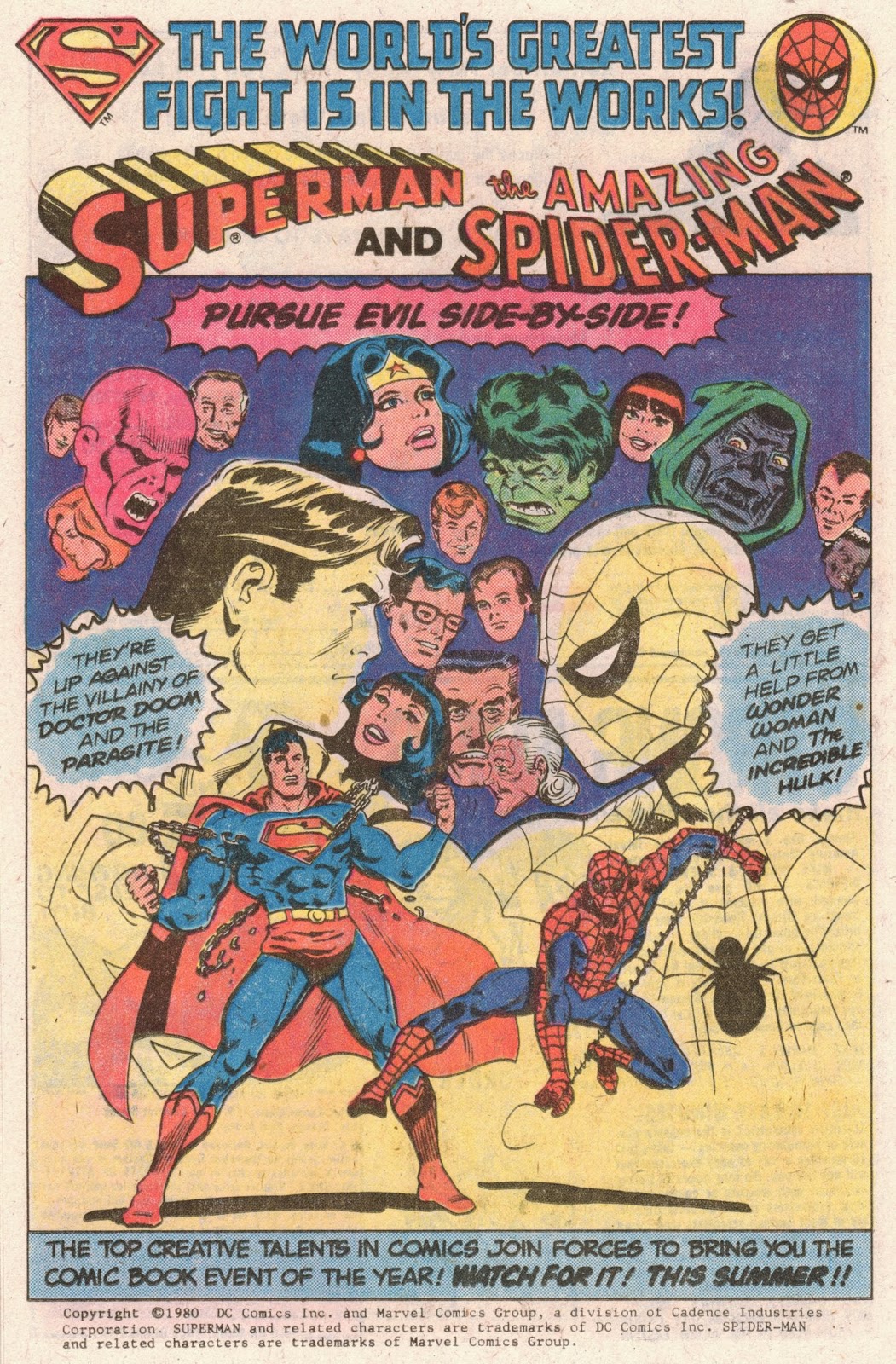 DC Comics of the 1980s: 1980 - House Ads for Superman and Spider-Man