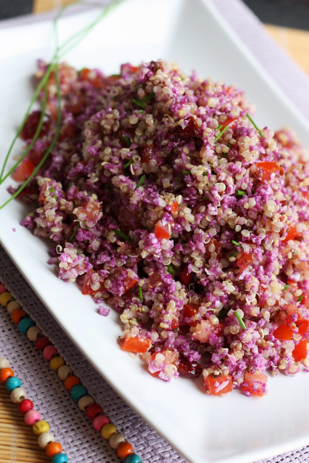 Les petits plats de Rose: Taboulé de chou-fleur violet à la violette