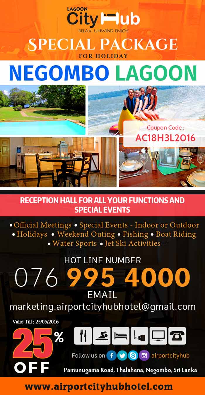 Special packages for holiday and reception facility at Negombo ...
