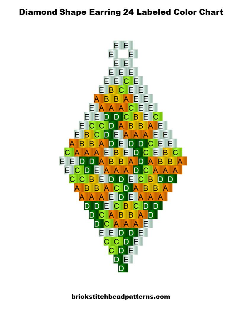 Brick Stitch Bead Patterns Journal: No. 24 Free Diamond Shape Earring ...