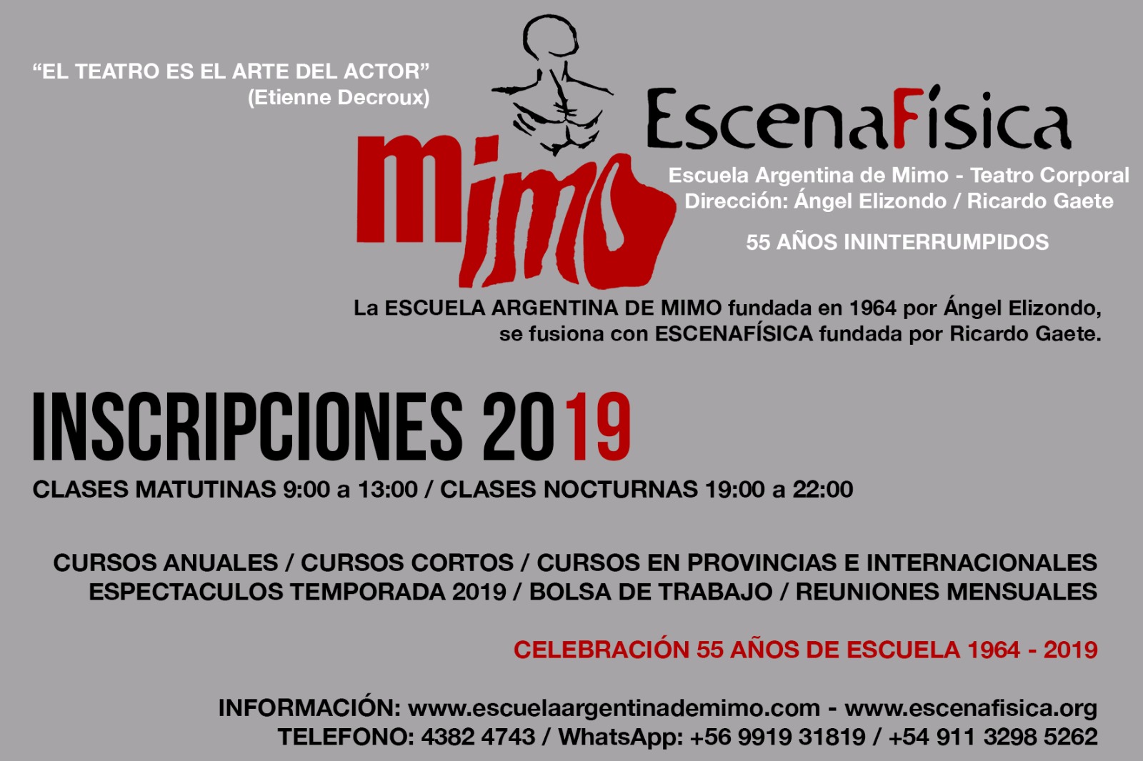 ESCUELA DE MIMO: ACTIVIDADES