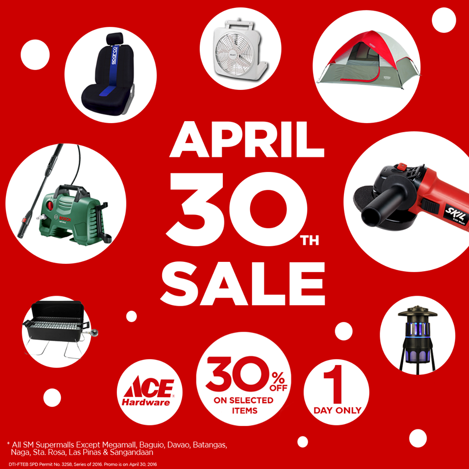 Manila Shopper: SM Malls Anniversary One-Day SALE: April 30 2016