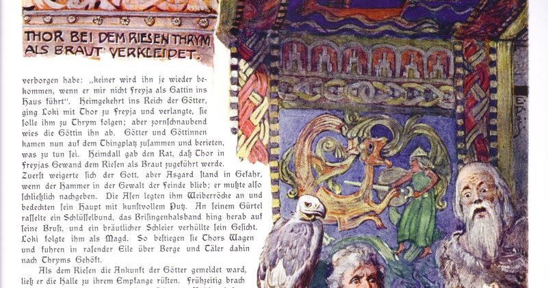 Thor as a bride with the giant Thrym by Emil Doepler 1905