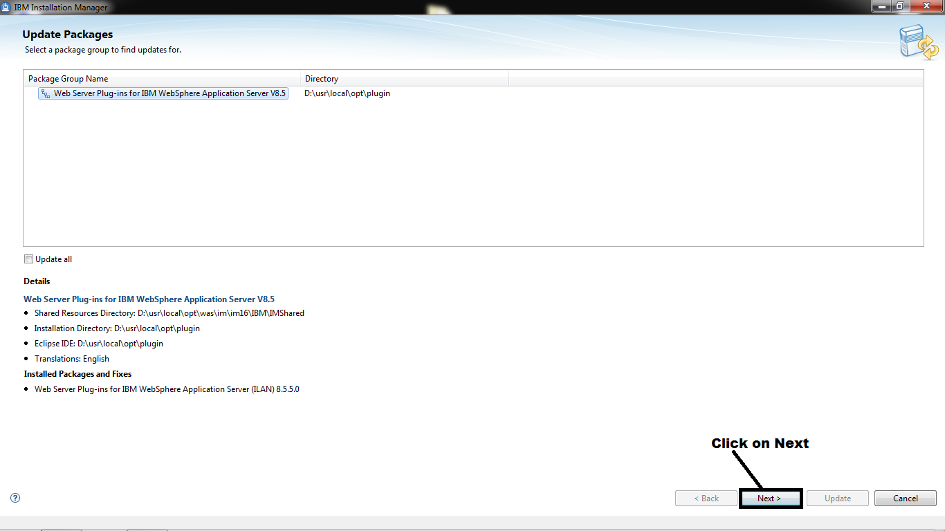 IBM WebSphere Application Server: Installing packs on Web Server plugin ...