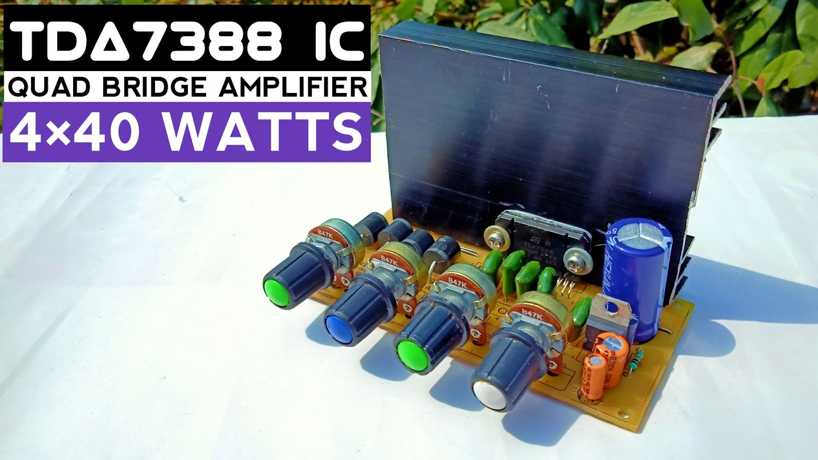 4×40 watts quad bridge amplifier