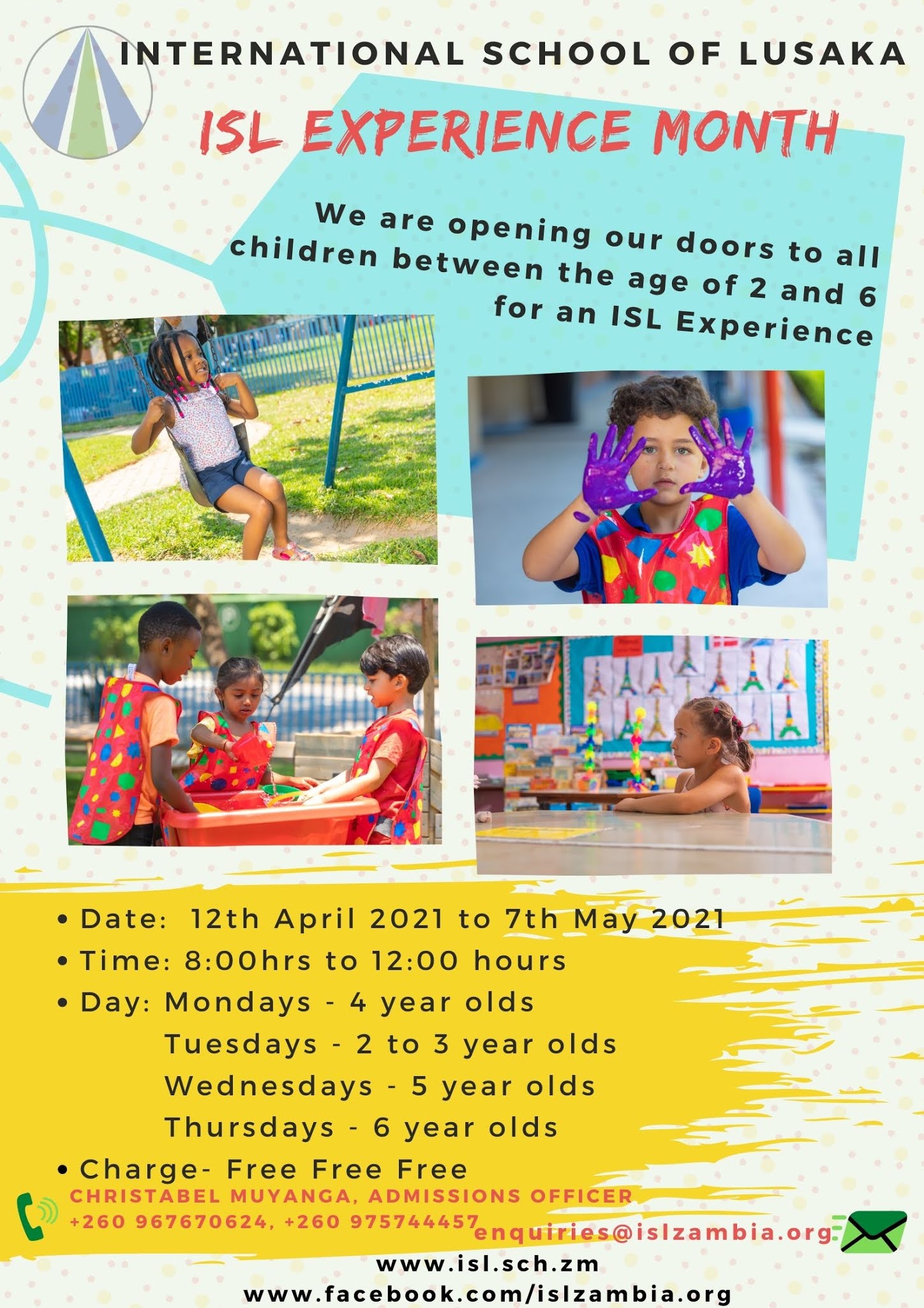 International School of Lusaka: ISL Experience Week- for Early Years