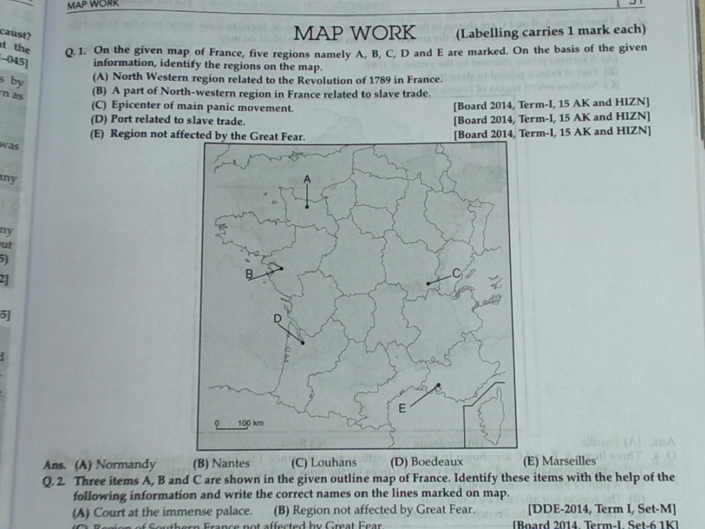 PIS VADODARA - STD 9: Map of French Revolution