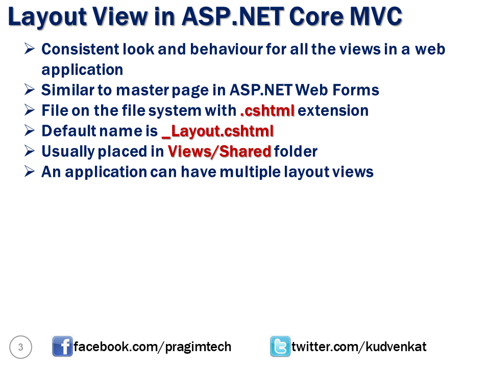 Sql server, .net and c# video tutorial: Layout view in asp.net core mvc ...