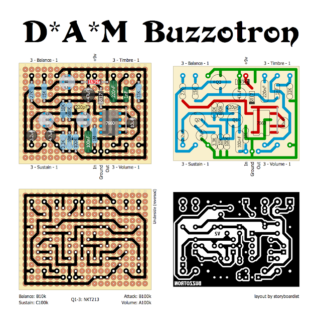 Perf and PCB Effects Layouts: DAM Buzzotron