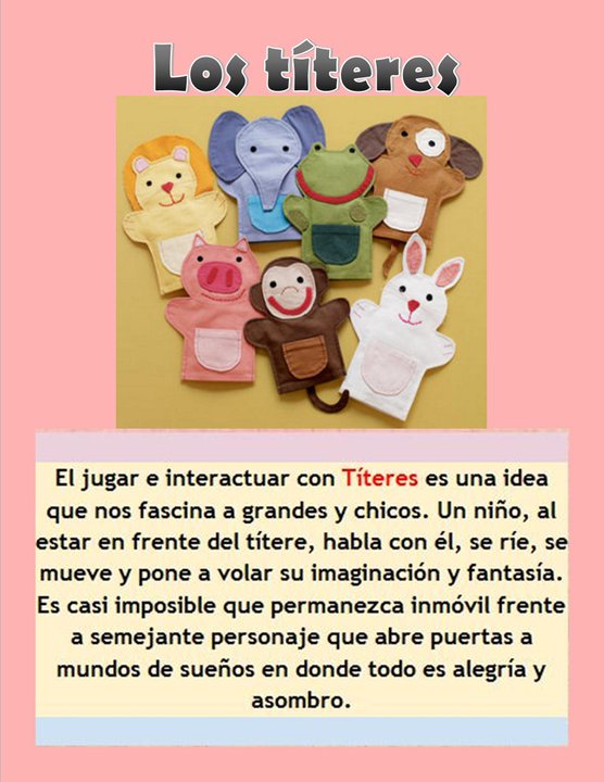 Profesora de Educacion Inicial: los titeres