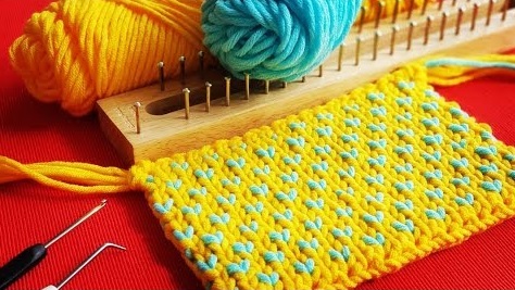 Como fazer tear com duas cores passo a passo: Tear para iniciantes ...