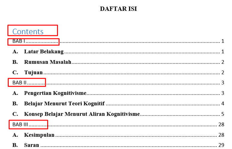 Cara membuat Daftar Isi di word secara automatis - EDUKASIKU.COM