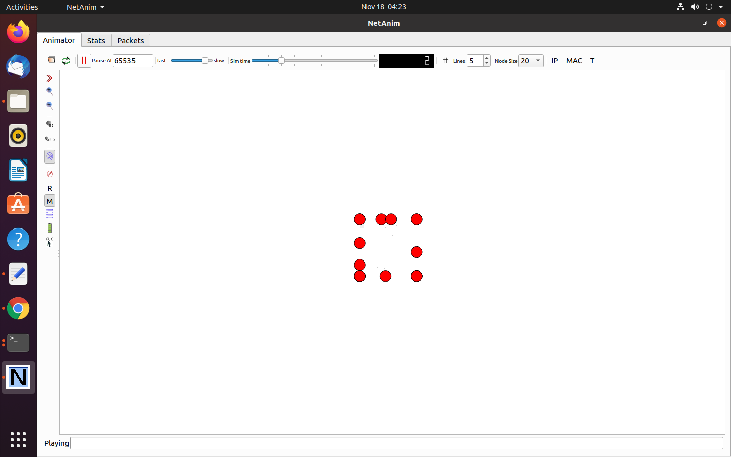 Flying Adhoc Network Simulation (FANET) using NS3