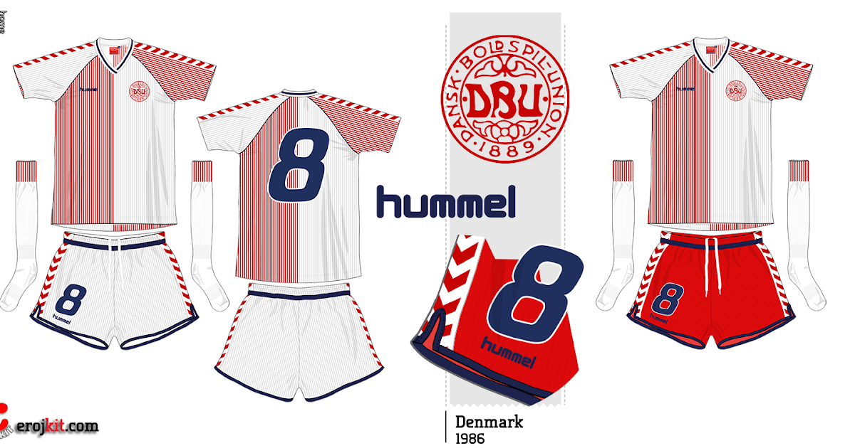 Kit Design, by eroj: 1986 Dinamarca (Home e Away)