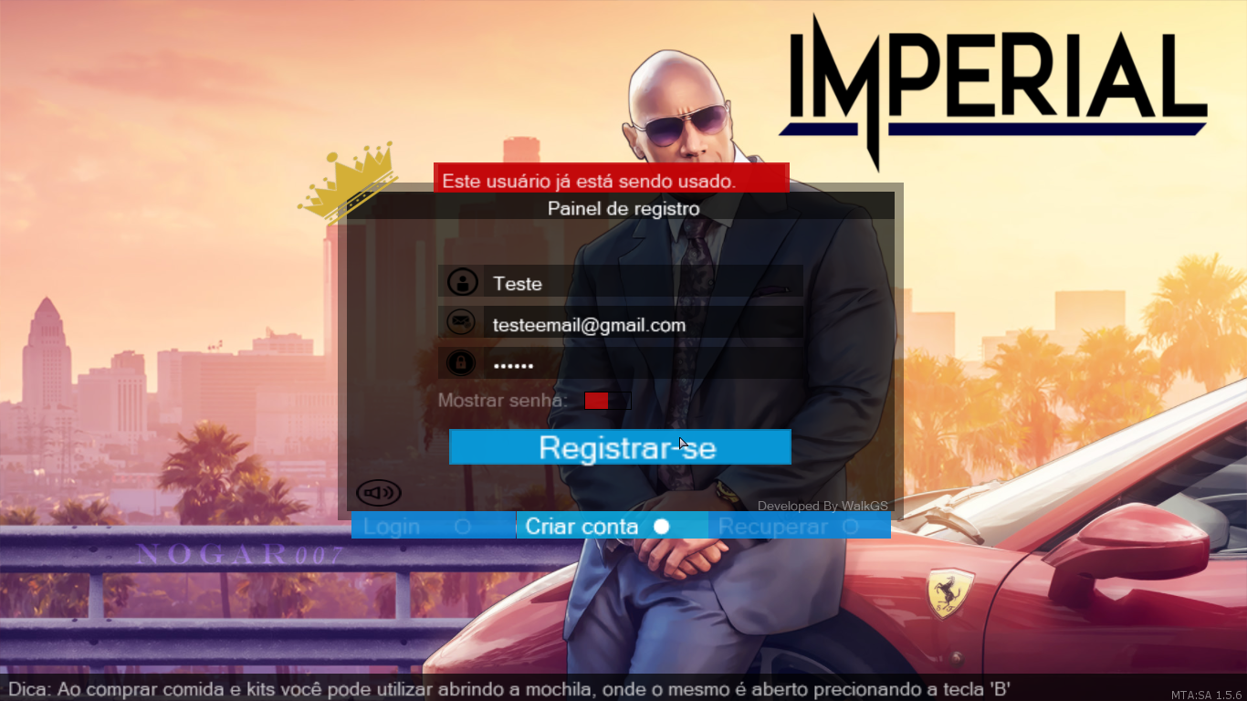 [MTA:SA] Login - MTA Brasil