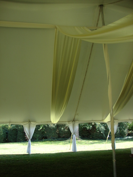 Campy Wedding Style: Installing Tent Ceiling Fabric for a really large ...