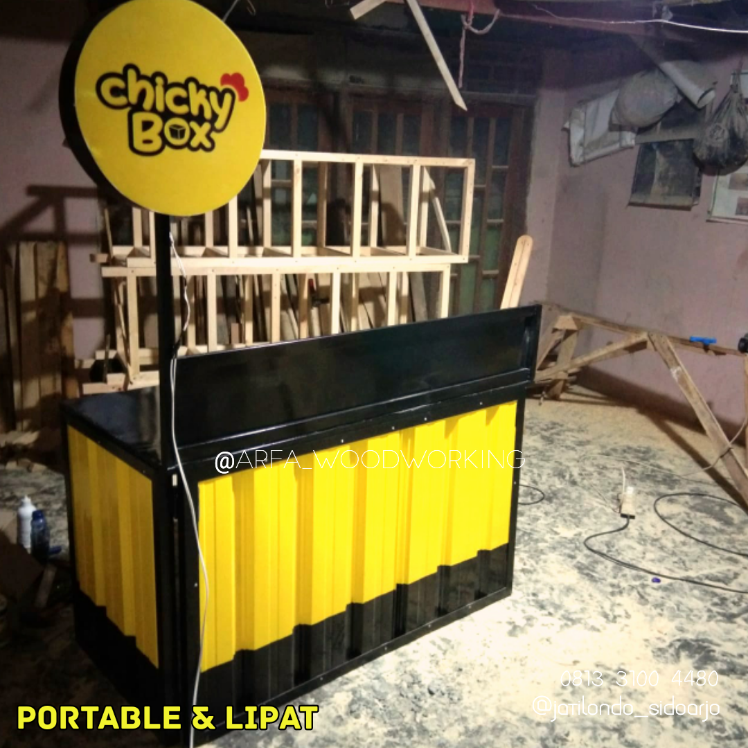 Rombong Lipat Full Besi Semi Kontainer Bongkar Pasang Knockdown