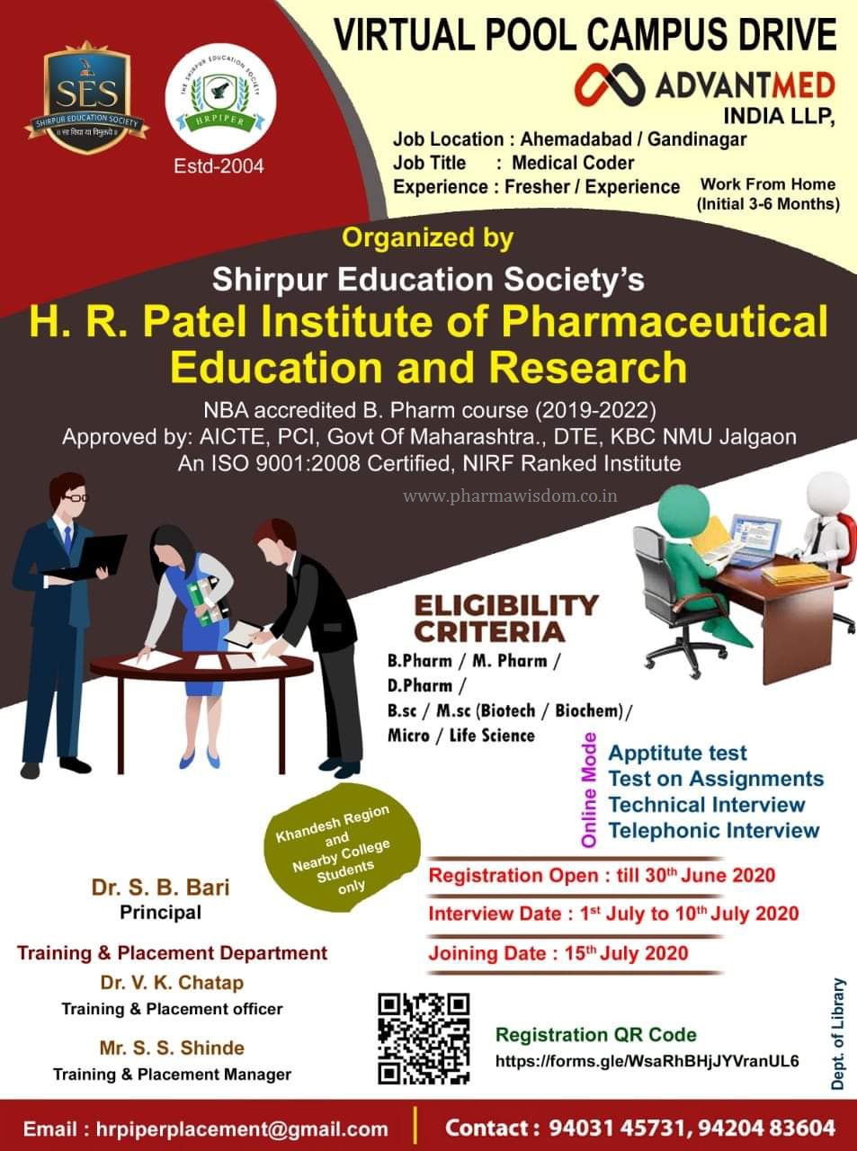 ADVANTMED INDIA LLP - Virtual Pool Campus Drive (Work from Home) for Freshers & Experienced B ...