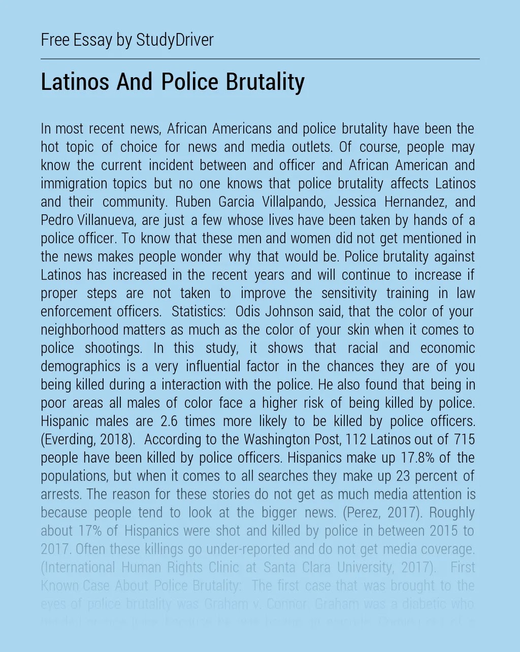 essay examples: Police Brutality Essay
