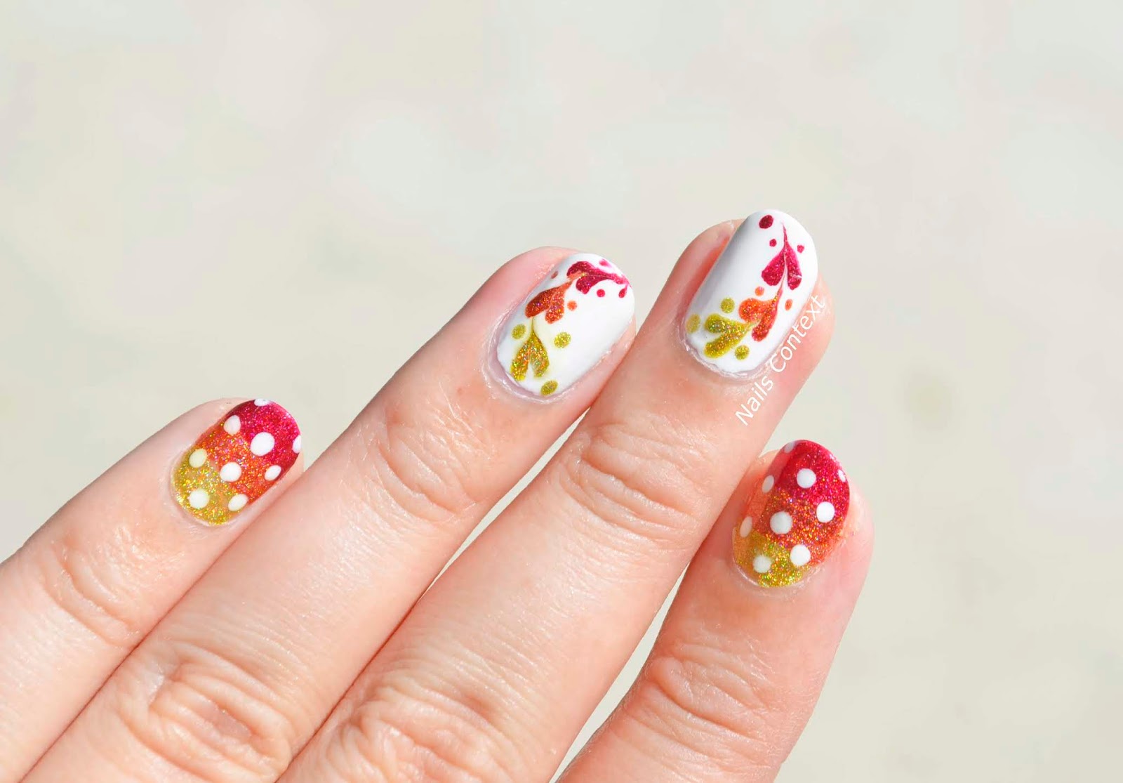 Nails Context: Fall Holo Drag Marble