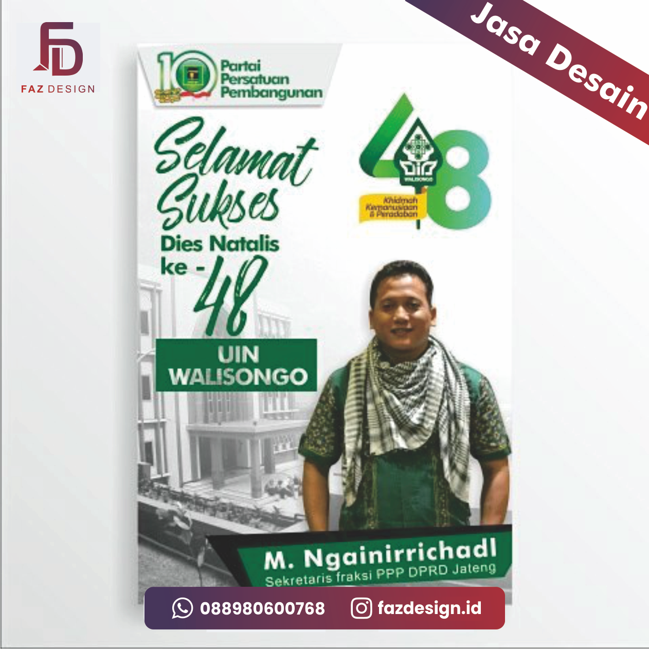 Bikin desain banner spanduk partai untuk kampanye murah cepatFazdesain.id